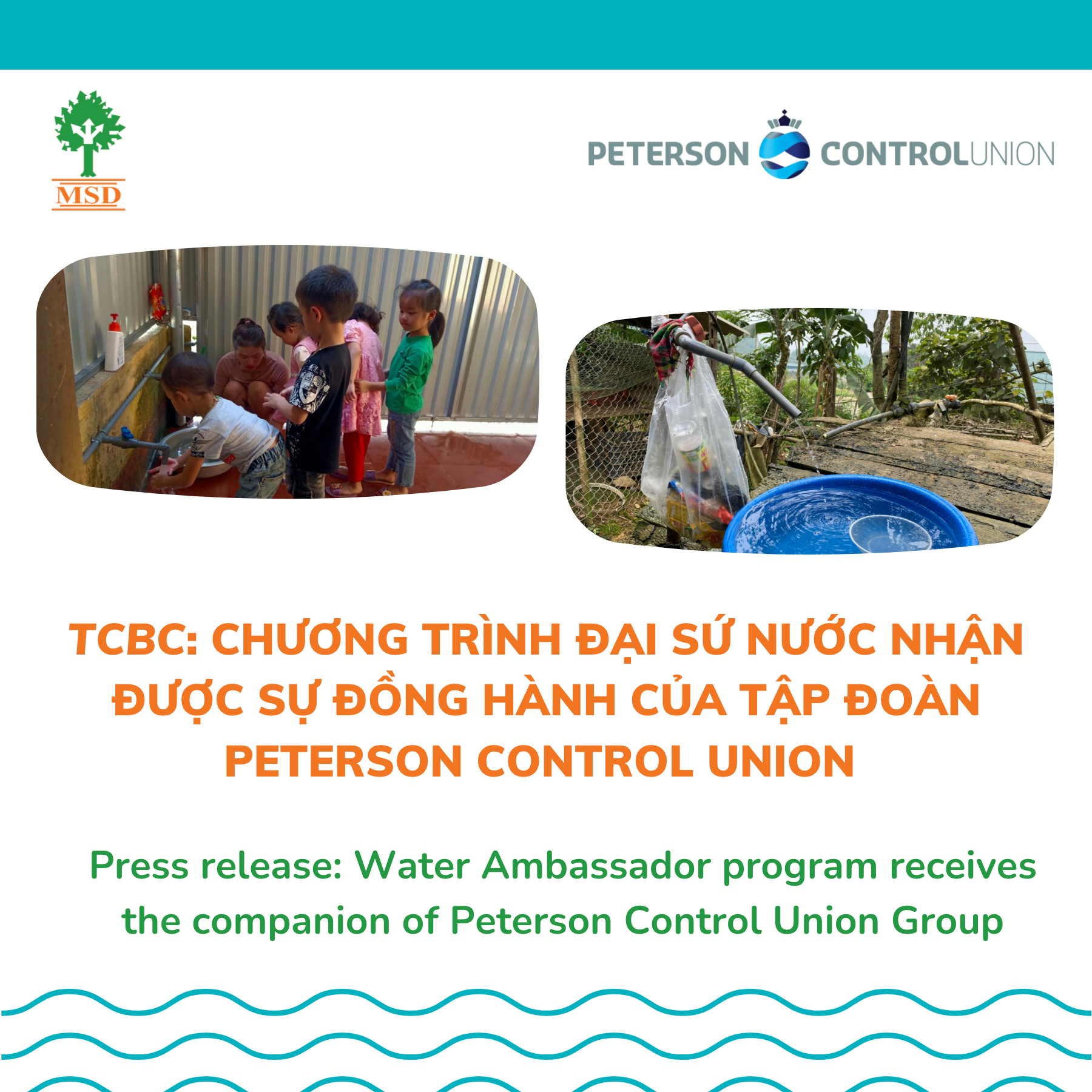 PRESS RELEASE WATER AMBASSADOR PROGRAM RECEIVES THE COMPANION OF ...